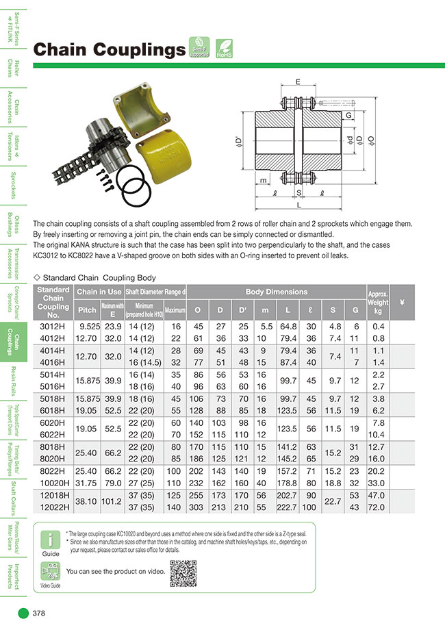 Chain Coupling Raw Shaft Hole Body Only (MB Sprocket 2 pieces One Chain) | KATAYAMA CHAIN ...