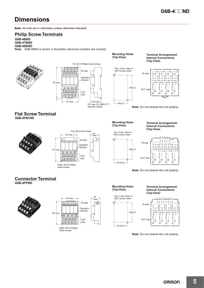 Terminal Relay G6B-4 ND | OMRON | MISUMI Indonesia