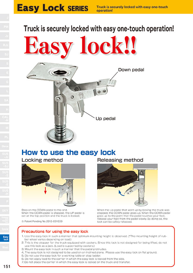 Easy-Lock Series, ELOCK Model | YUEI CASTER | MISUMI Indonesia